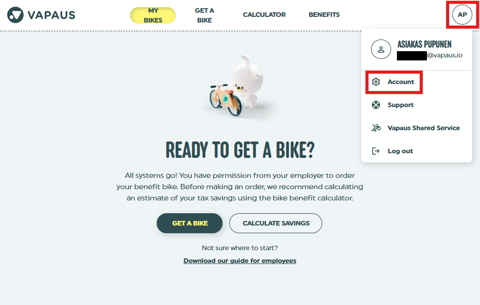 Ordering a benefit bike from the Canyon online store – Vapaus